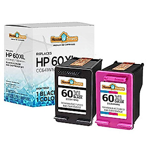 HouseOfToners Remanufactured HP 60XL Ink Cartridge for HP PhotoSmart C4780 C4795 C4680 C4650 D110 DeskJet F4480 F4280 F4580 D2530 D2545 D2680 (1 Black, 1 Color, 2Pk) [Does Not Read Ink Level]