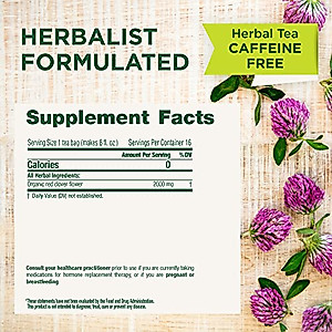 Traditional Medicinals Tea, Organic Red Clover, Supports Skin Health, 96 Tea Bags (6 Pack)