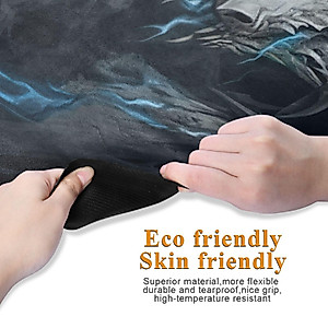 GOODOLD Blue Eyes Dragon Yoga Mat, 71 x 26 Inch Non-slip Yoga Mats Folding Travel Exercise Mat Indoor Outdoor Gym Pilates with Storage Bag for Women Men