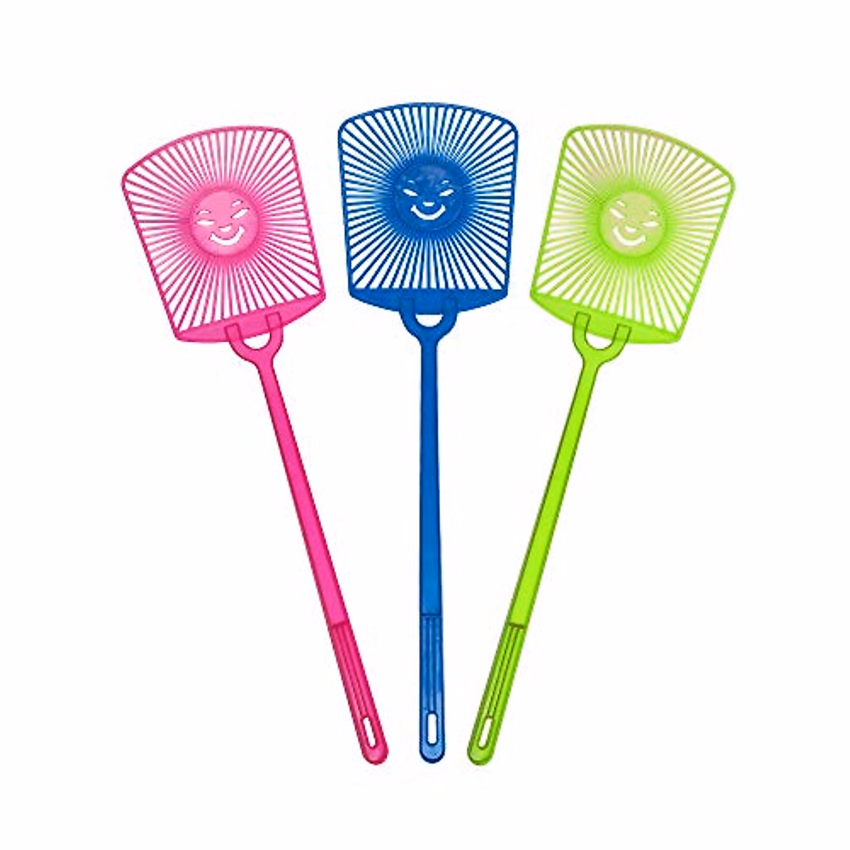 FRASTO Rubber Fly Swatter - Fly Swatter Plastic - Fly Swatter Heavy Duty - Fly Swatter Long Handle Fly Swatter Pack of 3 - Fly Swatters Bulk