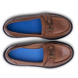 Dr. Comfort Mallory Diabetic Dress Shoes-Easy Off Leather Slip On Diabetic Shoes for Women with Micro-Suede Lining, Brown - 9 Extra Wide (E/EE)