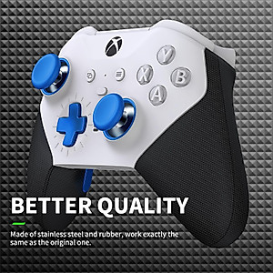 Elite Series 2 Controller Accessories，Metal Thumbsticks for Xbox Elite Wireless Controller Series 2，Accessories Replacement Include 4 Swap Joysticks, 4 Paddles, 1 D-Pads，2 accent rings (Core Blue)