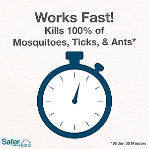 Safer Home SH620 Outdoor Mosquito, Tick, Flea & Ant Multi-Insect Killer Hose-End Spray – Made with Natural Oils – 32 oz