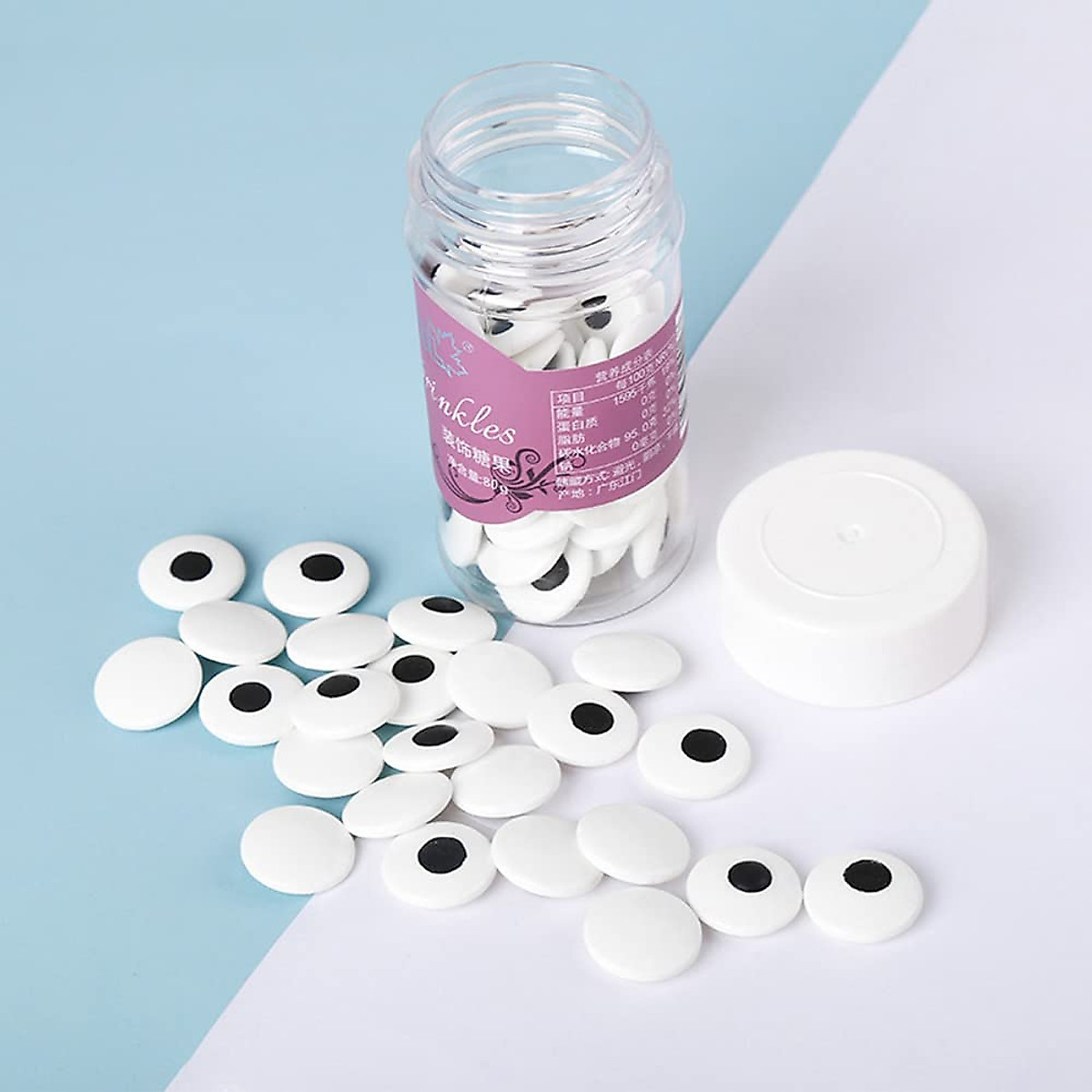 2 Bottles Candy Eyes Eyeballs Cake Cupcake Toppers Edible Eyes for Decorating, Two Size Mixed - Halloween, Christmas, Easter, and Edible Art Project Candy Decorations