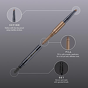 Estée Lauder The Brow Multi-Tasker 3-in-1 Tool | Eyebrow Pencil, Powder and Brush, 02 Light Brunette