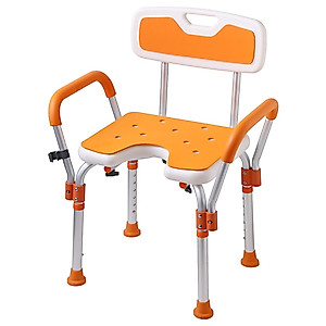 Shower Chair for Inside Shower, Japard 400 lbs Heavy Duty Bath Chair with Arms and Shower Head Holder, Medical Shower Seat, Bath Stool Safety Shower Bench for Elderly