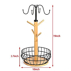 LUMAMU 8-Coffee Mug Holder Tree, Home Storage Mug Hooks,Cup Holder Organizer, Cup Rack for Countertop