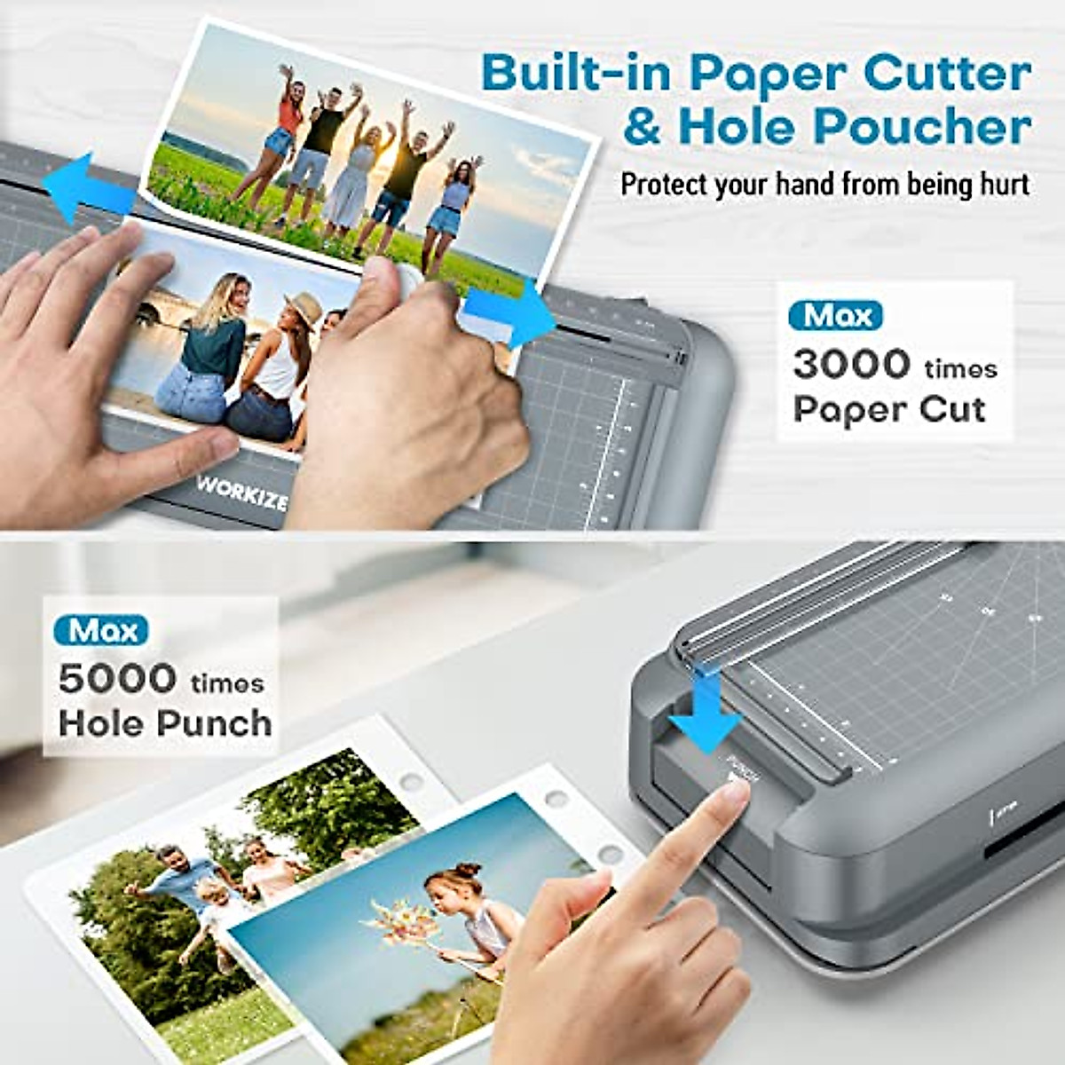 Laminator, A4 Laminator Machine, WORIKIZE Thermal Laminator with Laminating Sheets 20 Pouches for Home Office School