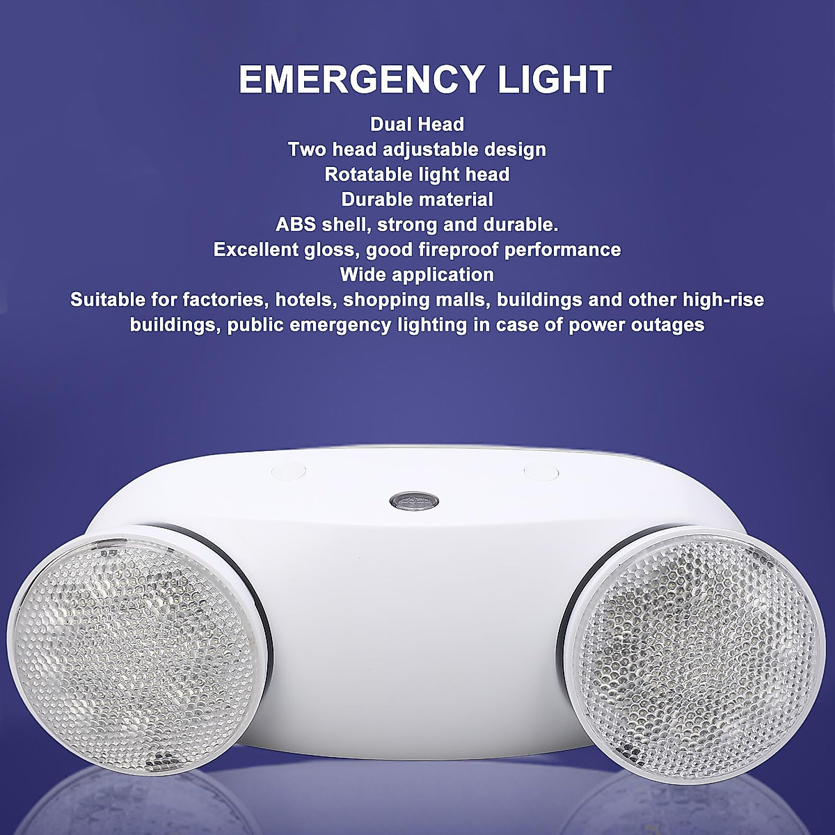 Yosoo Health Gear LED Emergency Light Emergency Lights for Business Two Commercial Emergency Lighting Fixtures with Battery Backup US Plug, Adjustable Hardwired Emergency Exit Light Fixtures