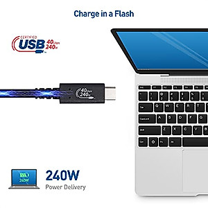 Cable Matters [USB-IF Certified] 40Gbps USB 4 Cable 2.6 ft with 8K Video & 240W Charging, USB4 Cable/USB C Display Cable with PD 3.1 Compatible with Thunderbolt 4, MacBook, XPS, Surface Pro