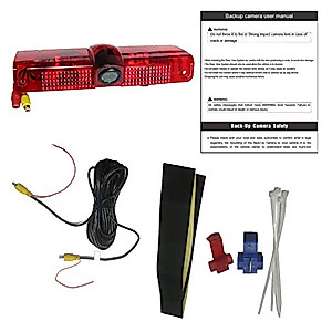 RED WOLF Third 3rd Brake Light Rear View Backup Camera for Chevrolet Express / GMC Savana 1500 2500/3500 2003-2019 Vans Reverse Parking Waterproof