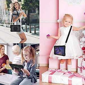 UPIKIT Tablet PC Case Shockproof Durable Protective Cover Durable 360 Degree Rotating Bracket Case Compatible with Samsung Galaxy Tab A8 10.5-Inch 2021 (SM-X200/X205/X207) Tablet Home (Color : Black)