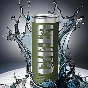 Cuptify Cheer Tumbler with Lid Laser Engraved on Army Green 22 oz Skinny Cup for Cheerleader Vacuum Insulated Birthday Gift for Cheerleading, Cheer Squad, Women