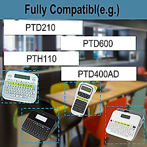 FlyLong Compatible TZe-221 TZe-121 Label Tape Replacement for Brother P-Touch PTD210 9mm Black on White/Clear TZ-221 TZ-121 Standard Laminated Tapes for Brother PTD600 PTH110 Label Makers, 4Pack