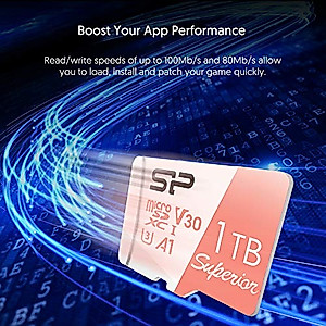 Silicon Power 1TB Micro SD Card U3 Nintendo-Switch, Steam Deck Compatible, SDXC microsdxc High Speed MicroSD Memory Card with Adapter