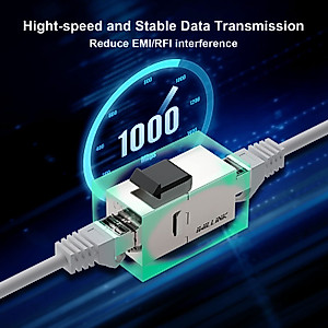 iwillink Cat6 Coupler RJ45 Cat6 Shielded Coupler 25-Pack, Ethernet Coupler, Female to Female Cat6 Keystone Jack, STP Keystone Insert Inline Coupler, Silver