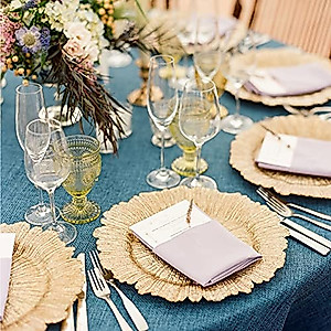 MAONAME 13" Gold Charger Plates Set of 8, Round Reef Chargers for Dinner Plates, Plastic Plate Chargers for Table Setting, Wedding Decor