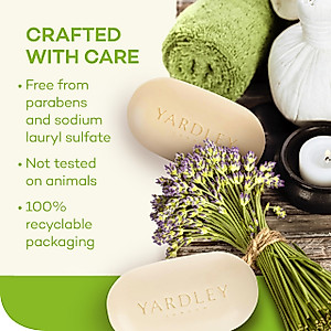 Yardley London Nourishing Bath Soap Bar Aloe & Avocado, Conditions Skin with Creamy Avocado & Olive Extracts, 4.0 oz Bath Bar, 1 Soap Bar