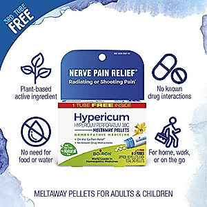 Boiron Hypericum Perforatum 30C Homeopathic Medicine for Relief from Nerve Pain, Toothaches, Pain in Legs or Back, and Shooting Pains - 3 Count (240 Pellets)