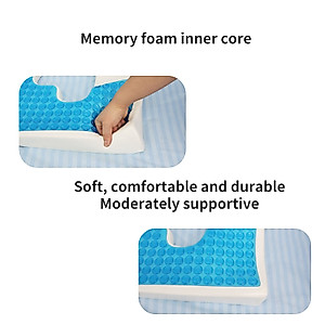 EGEN Gel Memory Foam Seat Cushion Hip Pain, Back Pain Tailbone Coccyx Sciatica Relief, Chair Cushion for Paralysis, Sedentary, Car, Wheelchair,Sciatica Bed Elderly Bedsore (with Black Cover)