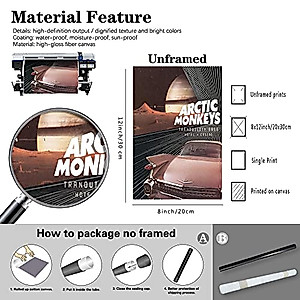 Arctic Monkeys music album poster canvas art poster and wall art with picture print room decor home bedroom decor 12x18 inches Unframed