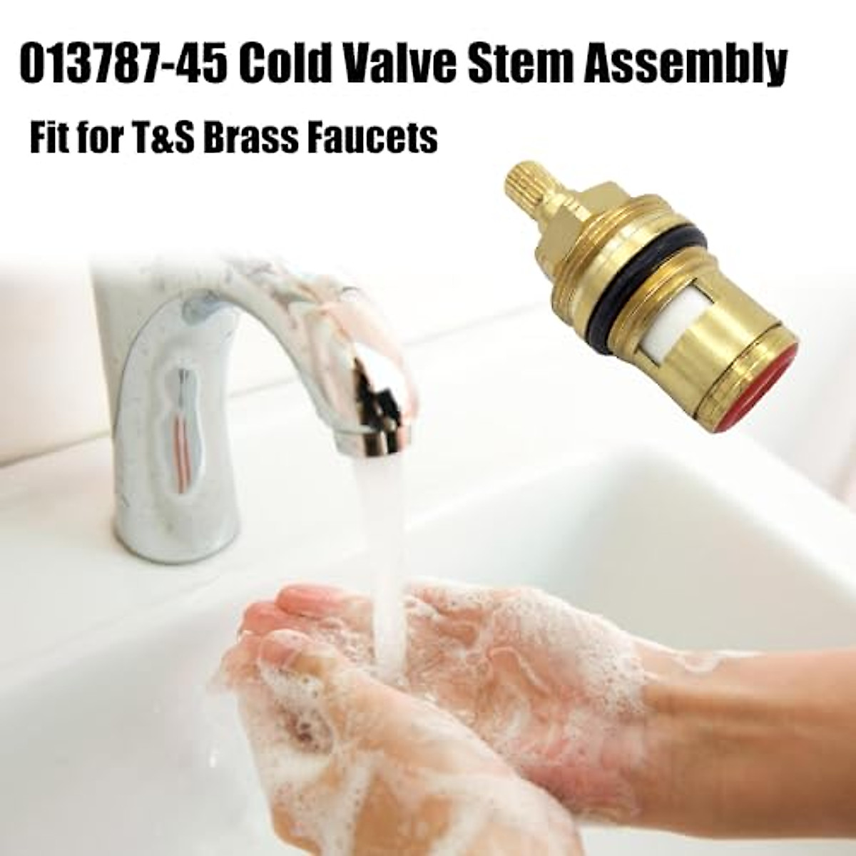 Ceramic Cartridge Assembly Compatible with T&S Brass Faucets, Temperature 40F-140F, Pressure 20PSI-125PSI, Hot Ceramic Cartridge faucet parts Replace 013787-45