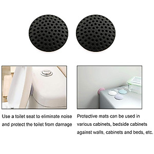 HJ Garden 6PCS Black Wall Protectors Door Handle Bumpers Buffer Guard Doorknob Rubber Self Adhesive Silencer Crash Pad for Home Office Doorstop Door Stopper