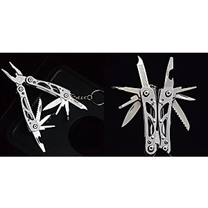 Multitools Set with Gift Box (Multi-Function Card, Multitool Key with Key Ring and Clip, Mini Multitool Plier).