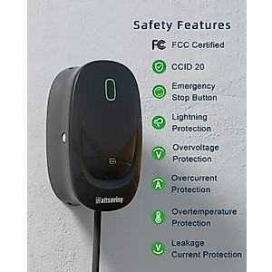 Wattsaving Level 2 EV Charger - 240 Volt up to 40 Amp Electric Vehicle Charging Station with NEMA 14-50 Plug and 24.6 Ft Cable, Black