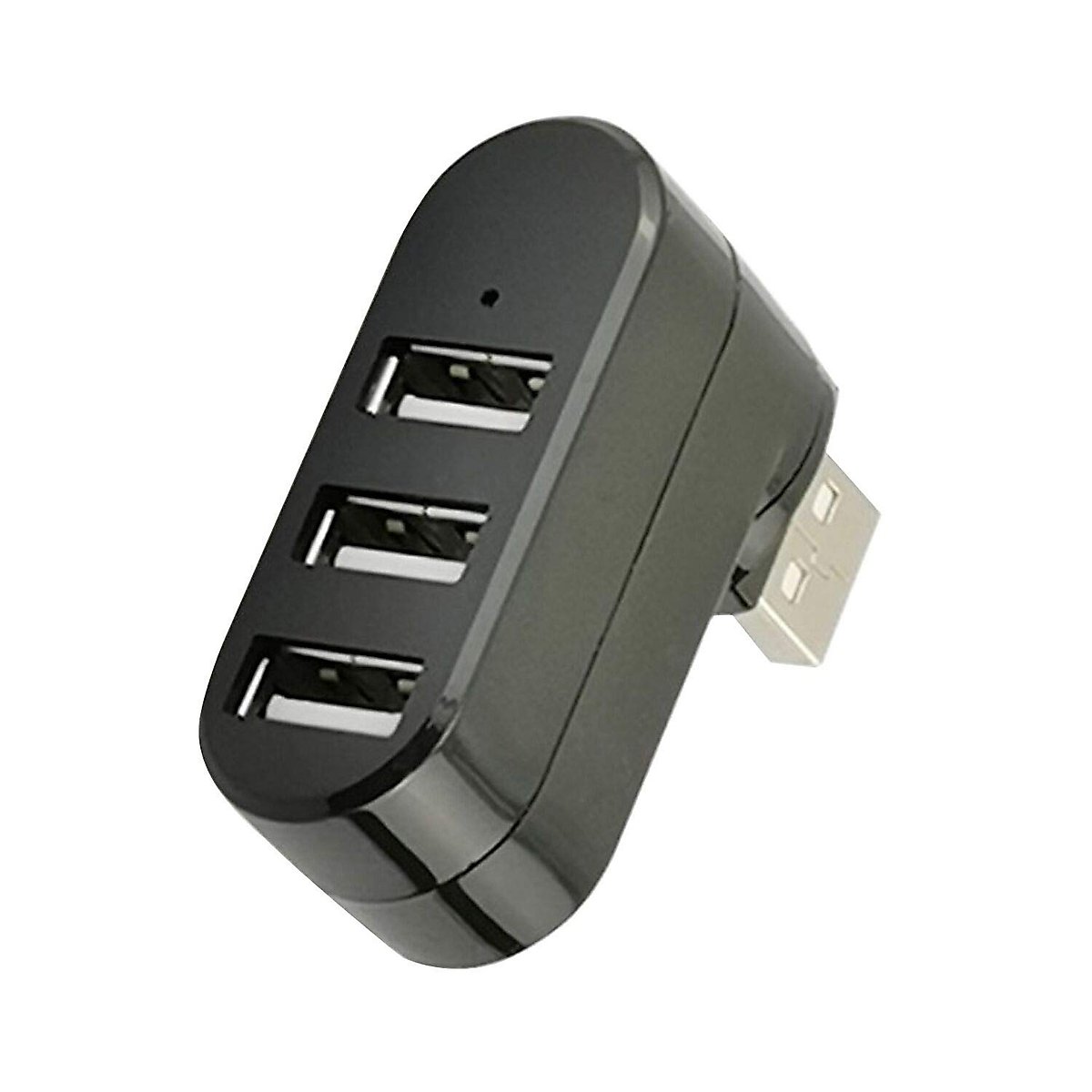 OUQYLG USB 3 Port Splitter, Mini USB Hub, USB 3 Port Compact Portable Rotatable HUB, USB Hub Dock [90°/180° Degree Rotatable] for Flash Drive Mobile HDD PC Laptop Notebook and More - Black