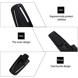 HEALLILY Baby Chest Harness Clip Adjustable Safety Belt Guard Seat Buckle Part 5 PCS (Black)