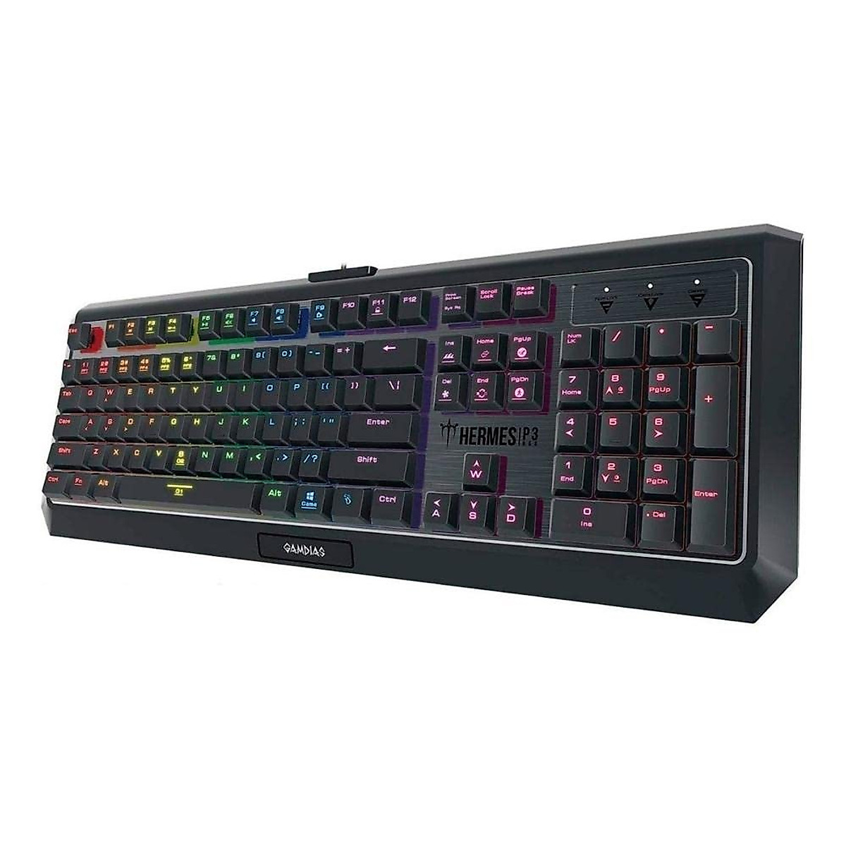 GAMDIAS Hermes P3 RGB Gaming Keyboard Low Profile Mechanical Switch with blue switch, N-key rollover (Hermes P3)