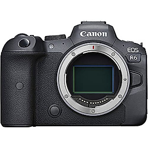 Camera Bundle for Canon EOS R6 Mirrorless Camera with RF 24-105mm f/4-7.1 is STM, EF 50mm f/1.8 STM Lens + Mount Adapter EF-EOS R, Extra Battery, Pro Microphone + Accessories Kit (Renewed)