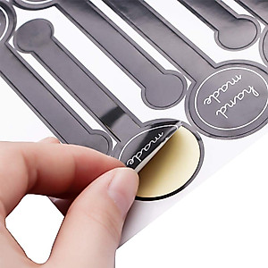 AKOAK 300 Pcs Self-Adhesive Label Stickers, Handmade" Black Strip Seal Stickers, Cookies/Candy/Snacks/Baking/DIY Gift Stickers/Party Supplies