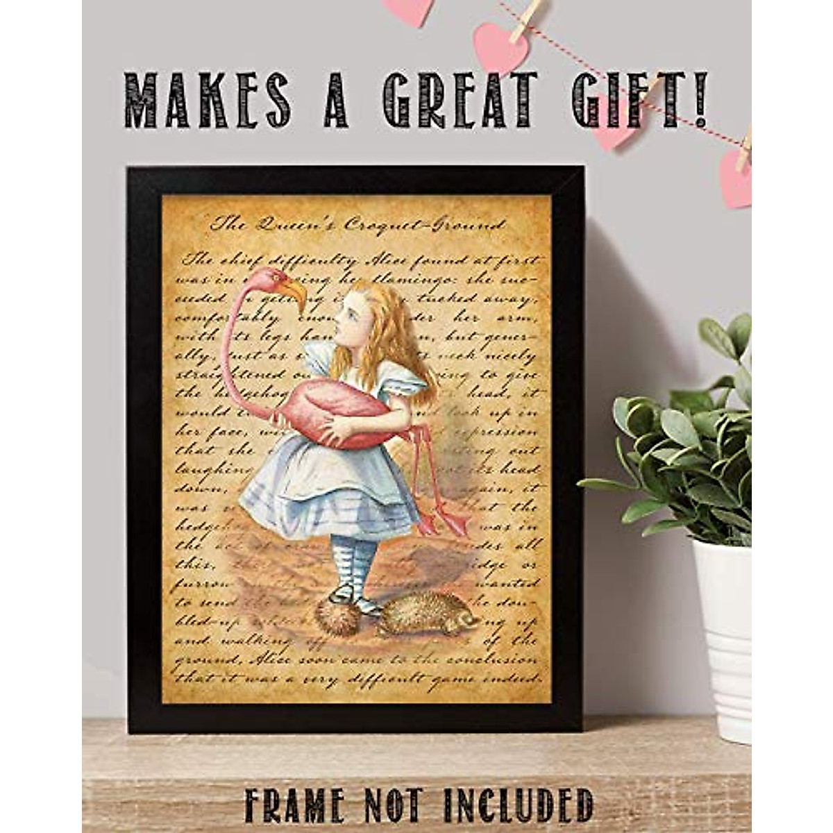 Alice in Wonderland Prints - 8x10 Unframed Wall Art Print Poster - Perfect Alice in Wonderland Gifts and Decorations (The Queen's Croquet)