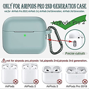 DOMDAI Airpods Pro 2 (2nd Generation) Silicone Case Cover 2022. Soft Silicone Skin Cover Shock-Absorbing Protective Case with Keychain for Airpods Pro 2 Case [ Front LED Visible ] (Purple)