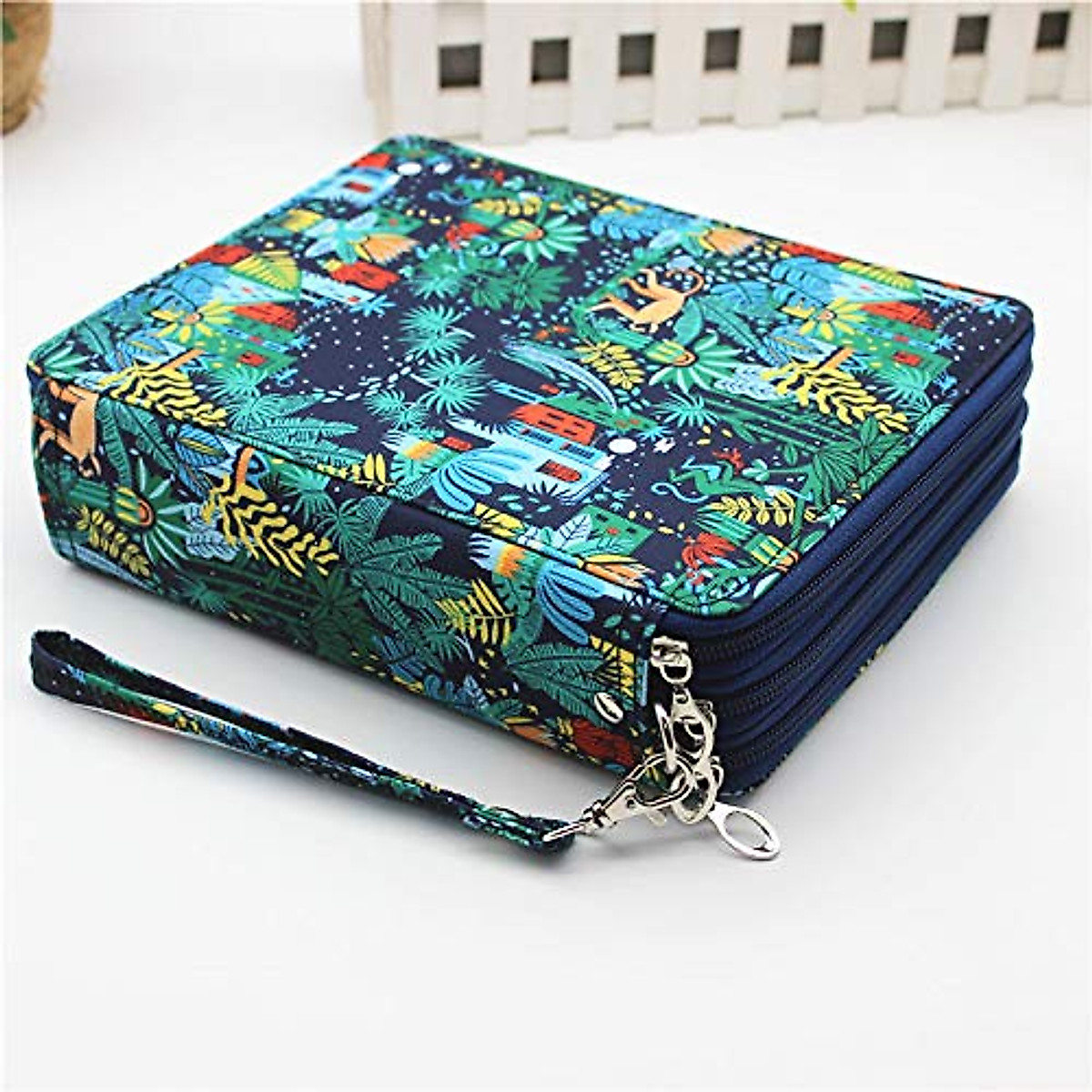 Shulaner 120 Slots Colored Pencil Case with Zipper Closure Large Capacity Oxford Pen Organizer