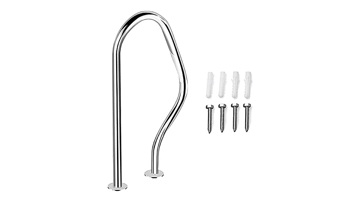 BTZHY Pool Handrails 3-Bends Easy Mount Hand Rail, 304 Stainless Steel ...