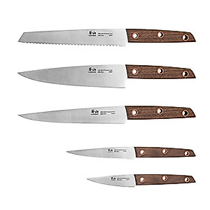 Cangshan W Series 6 Piece German Steel Knife Block Set, Walnut