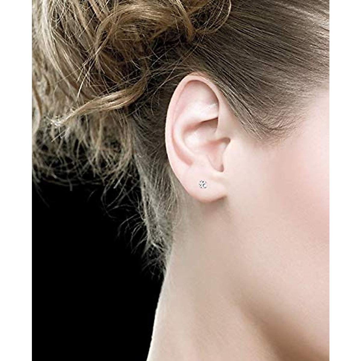 EPIRORA Sterling Silver Stud Earrings for Women Men- 3 Pairs 3mm Tiny Ball Stud Earrings Round CZ Earrings Pearl Earrings Set Cartilage Small Tragus Earrings