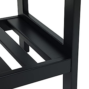 STRUGGLE Shoe Bench for Entryway, Solid Wood Shoe Rack with Cushion Padded Seat, Storage Shoe Shelf Holds up to 300lbs for Indoor, Entrance, Hallway, Bedroom, Living Room, Black