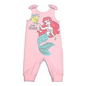 Disney Princess Ariel Infant Baby Girls French Terry Snap Sleeveless Romper & Headband 12 Months