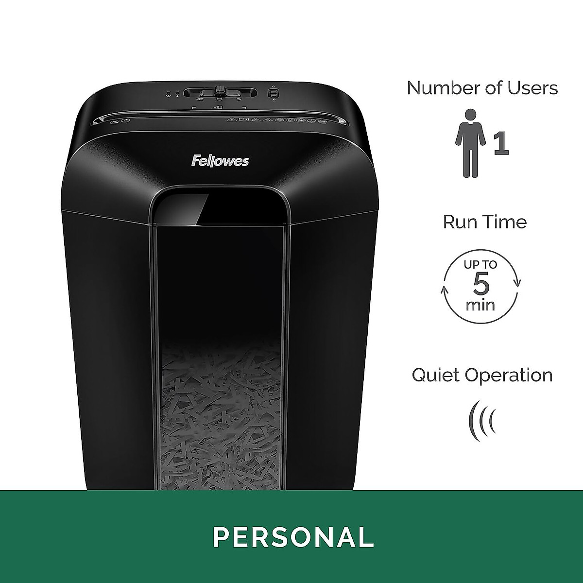 Fellowes Powershred LX70-DB 11 Sheet Cross-Cut Household Paper Shredder for Home Office