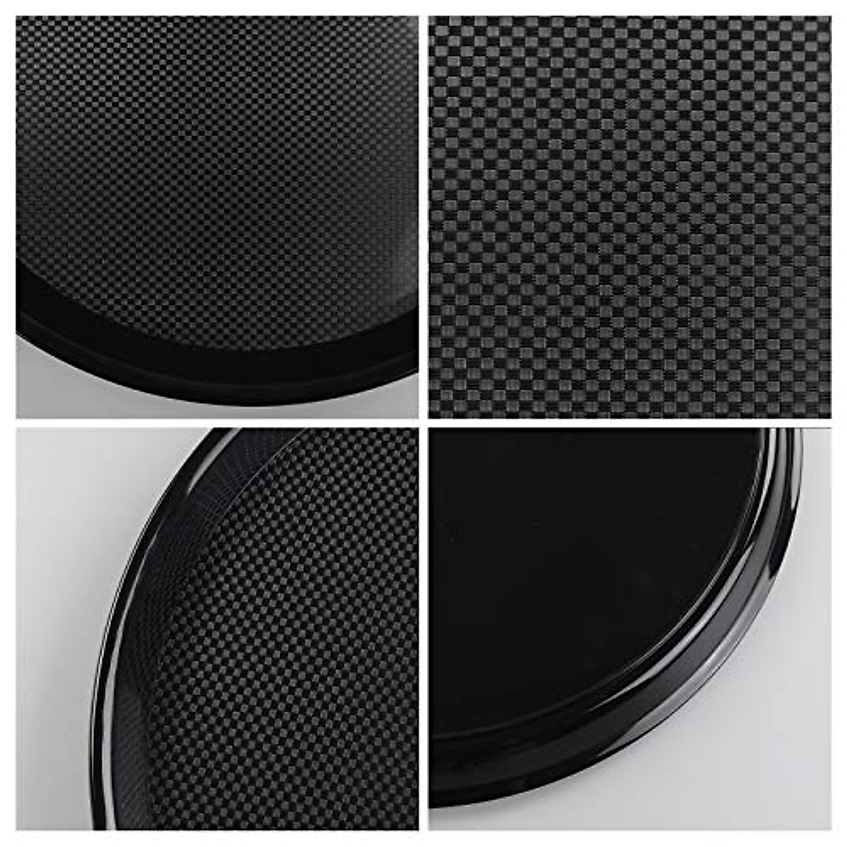 Obstnny Black Plastic Serving Tray, 13.5" Round Food Service Tray, 6 Packs