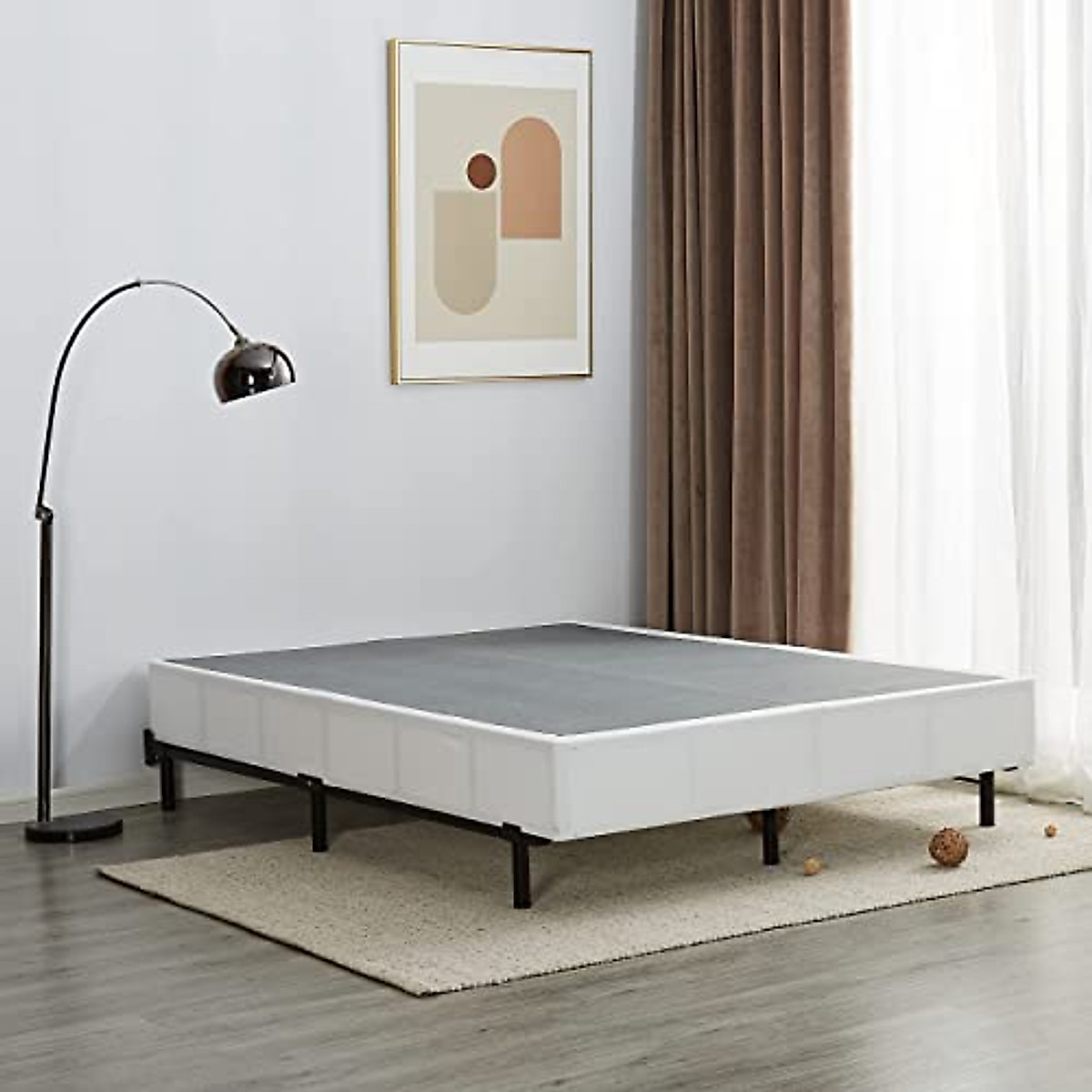 AMOBRO Bed Frame Queen Size, Easy Assembly Metal Queen Bed Frame for Boxspring and Mattress, 7 Inchs Heavy Duty 9 Legs Support Base Tool-Free