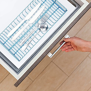 Snailhouse Silverware Organizer, Stainless Steel Utensil Cutlery Flatware Spoon Tray Organizer Holder Storage Box Case Divider for Kitchen Drawer, Blue