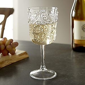 Huang Acrylic 15oz Paisley Old Fashioned Drinking Glass | Set of 4 | Glassware Perfect for On the Rocks Scotch, Bourbon, Liquor or Cocktail Drinks