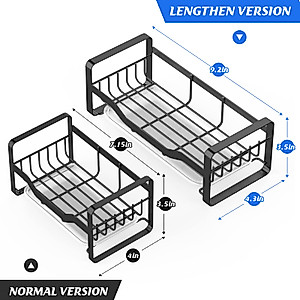 Kitchen Sink Caddy Sponge Holder,Sponge Holder for Kitchen Sink,Kitchen Sink Organizer for Soap Brush Dispenser,Countertop Sink Caddy Organizer with Removable Drain Tray