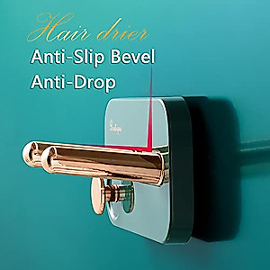 Hair Dryer Wall Mount, Jade Green Blow Dryer Holder, Self Adhesive Hair Dryer Holder Wall Mounted, Hairdryer Holder for Dyson Supersonic Hair Dryer, Bathroom Hair Dryer Hanger（Jade Green）