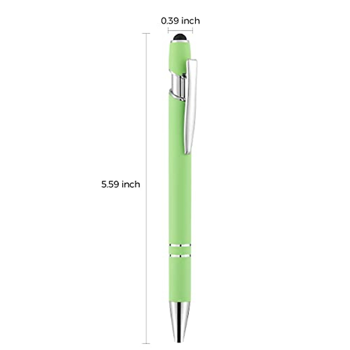 habibee Ballpoint Pen with Stylus Tip 12 Pack, 1.0 mm Black Ink Metal Pen, 2 in 1 Stylus Pen, Stylus Ballpoint Pen for Touch Screens (Mixed Color)